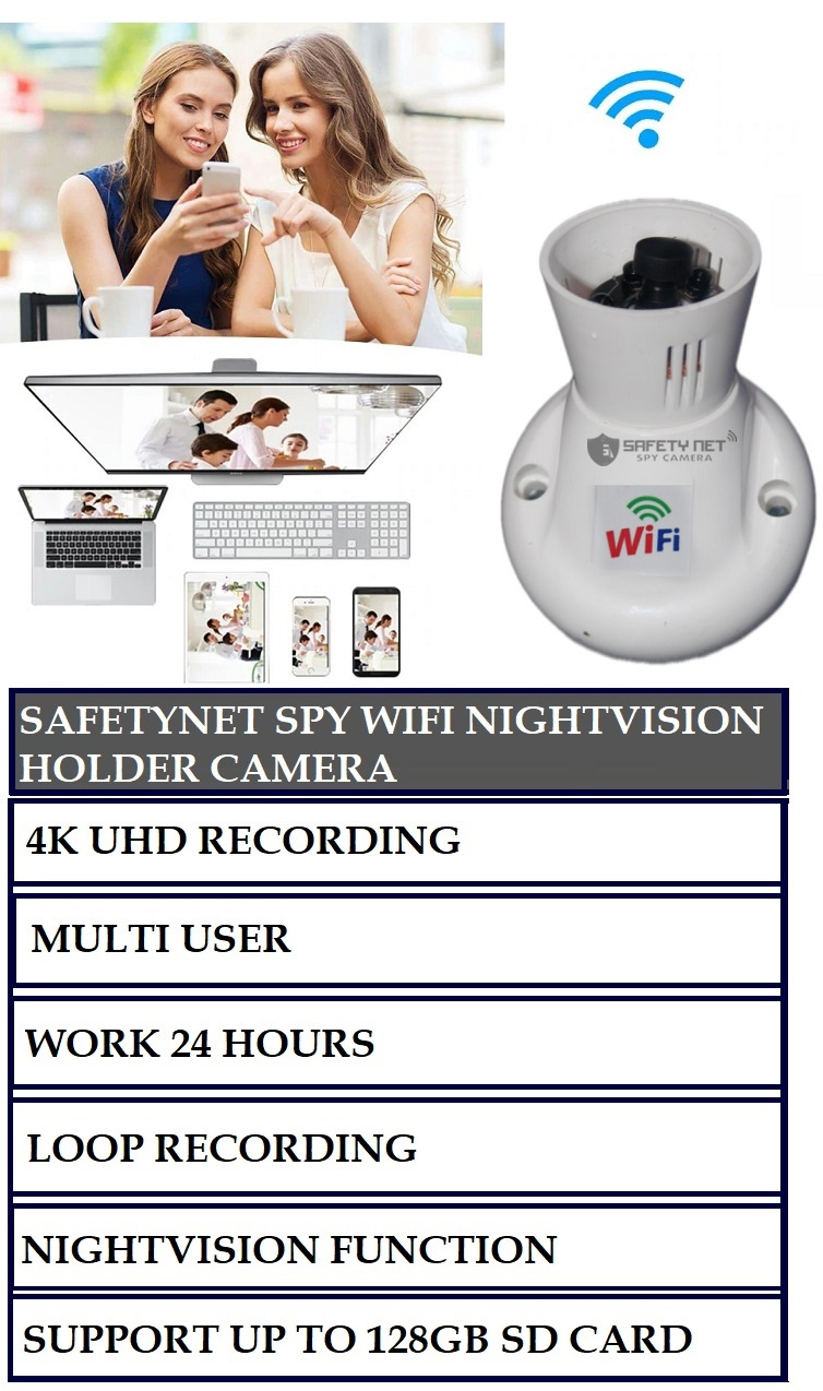 SAFETYNET 4K Spy Wi-Fi Night vision Holder Hidden HD Mini Spy Cam 1080p ...